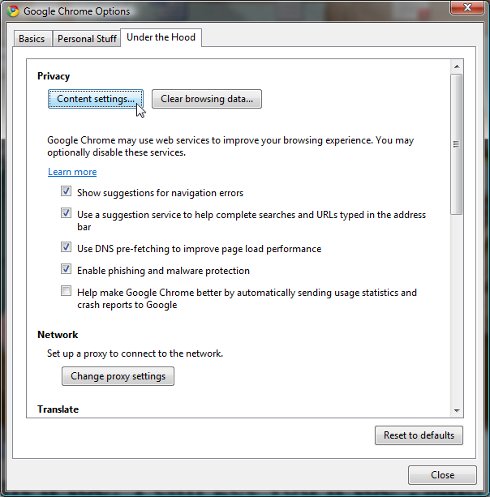 Web Browser Support Web Browser Pop-up Configuration | PTD